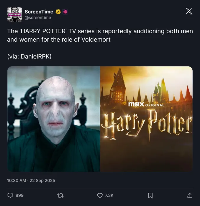 Leaked Reports Claim HBO Auditioned Women For Voldemort In Harry Potter ...